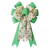 China Festival Holiday Party Decoration Wired Burlap Bow Knot with Wired Ribbon Like Picture for sale