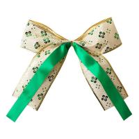 China Festival Holiday Party Decoration Wired Burlap Bow Knot with Wired Ribbon Like Picture for sale