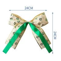 China Festival Holiday Party Decoration Wired Burlap Bow Knot with Wired Ribbon Like Picture for sale