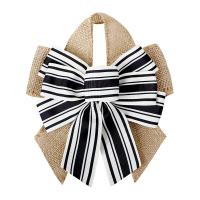 China Christmas Outdoor Wedding Decoration Burlap Garland Bow Holiday Tree Topper Bow Rustic Decor for sale