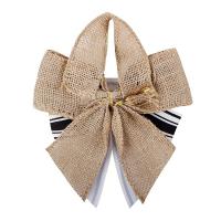China Christmas Outdoor Wedding Decoration Burlap Garland Bow Holiday Tree Topper Bow Rustic Decor for sale