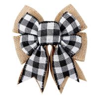China Polyester Buffalo Plaid Bow Perfect for Halloween Thanksgiving and Christmas for sale