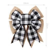 China Polyester Buffalo Plaid Bow Perfect for Halloween Thanksgiving and Christmas for sale