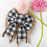 China Polyester Buffalo Plaid Bow Perfect for Halloween Thanksgiving and Christmas for sale