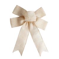 China Christmas Ribbon Bow Made from Sustainable and Durable Natural Jute Burlap for sale