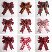 China Christmas Ribbon Bow Made from Sustainable and Durable Natural Jute Burlap for sale
