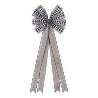 China 35cm*90cm Handmade Large Burlap Plaid Bow for Fall Christmas Thanksgiving Wreath Gift for sale