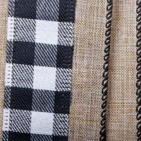 China 35cm*90cm Handmade Large Burlap Plaid Bow for Fall Christmas Thanksgiving Wreath Gift for sale