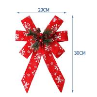 China Red Gold Ribbon Bows Handmade Jumbo Burlap Christmas Garland Bow Perfect for Weddings for sale