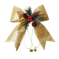 China Red Gold Ribbon Bows Handmade Jumbo Burlap Christmas Garland Bow Perfect for Weddings for sale