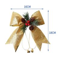 China Red Gold Ribbon Bows Handmade Jumbo Burlap Christmas Garland Bow Perfect for Weddings for sale