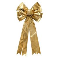 China Red Gold Ribbon Bows Handmade Jumbo Burlap Christmas Garland Bow Perfect for Weddings for sale