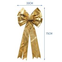 China Red Gold Ribbon Bows Handmade Jumbo Burlap Christmas Garland Bow Perfect for Weddings for sale