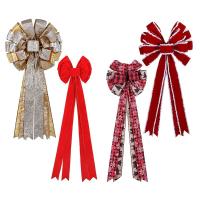 China Ribbon Bow Style Pull Bow for Holiday DIY Decoration Made Jumbo Christmas Bows in Red for sale