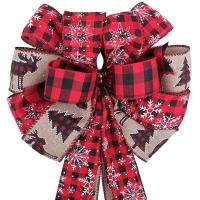 China Ribbon Bow Style Pull Bow for Holiday DIY Decoration Made Jumbo Christmas Bows in Red for sale