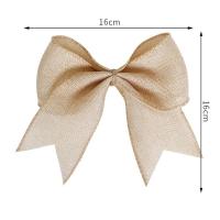 China Ribbon Bow Farmhouse Style Burlap Bow for Mini Buffalo Plaid and Floral Bows Craft for sale