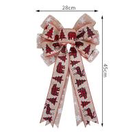 China Customized Festival Ribbon Bow Wired Velvet Ribbon Christmas Tree Toppers Burlap Bows for sale