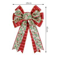 China Customized Festival Ribbon Bow Wired Velvet Ribbon Christmas Tree Toppers Burlap Bows for sale