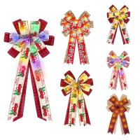 China 15cm*15cm MSD Christmas Tree Decorative Large Burlap Bows With Colored Lamp Ribbon bow for sale