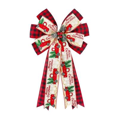 China MSD Black and White Plaid Ribbon Bow Customized for Christmas Decoration for sale
