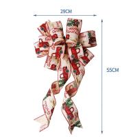 China Christmas Tree Decoration Pull Bow Pre-Made Hemp Burlap Ribbon Bow with Wired Design for sale
