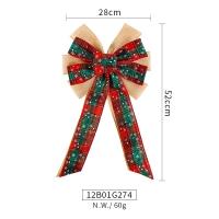 China MSD Ribbon Pretied Large Wire Edge Burlap Fabric Bow Christmas Design Ribbon Material for sale
