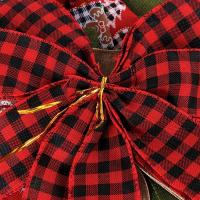 China MSD Ribbon Pretied Large Wire Edge Burlap Fabric Bow Christmas Design Ribbon Material for sale