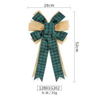 China Christmas Decorations Wired Edge Burlap Ribbon with Plaid Bow Design and Burlap Material for sale