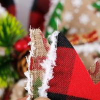 China Christmas Decorations Wired Edge Burlap Ribbon with Plaid Bow Design and Burlap Material for sale