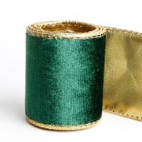 China Green Red Velvet Wired Ribbon for RIBBONS Solid Color Pattern in Design for sale