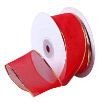 China 38mm Customised Organza Ribbon Wired Ribbon for Decoration Support Sample Order Lead Time for sale