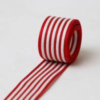 China DIY Holiday Decoration 25mm Natural Hemp Burlap Striped Ribbon with Jacquard Pattern for sale