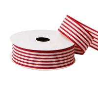 China DIY Holiday Decoration 25mm Natural Hemp Burlap Striped Ribbon with Jacquard Pattern for sale