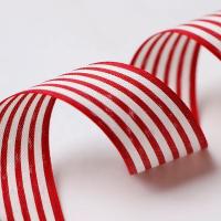 China DIY Holiday Decoration 25mm Natural Hemp Burlap Striped Ribbon with Jacquard Pattern for sale