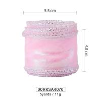 China MSD Ribbon Pink Wire Edge Organza Ribbon in 40mm Custom Made Design for Gift Wrapping for sale