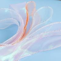 China MSD Ribbon Pink Wire Edge Organza Ribbon in 40mm Custom Made Design for Gift Wrapping for sale