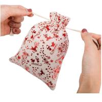 China Christmas Fabric Gift Bags Reusable Cotton Drawstring Durable Eco-Friendly from Suppliers for sale