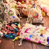 China Christmas Fabric Gift Bags Reusable Cotton Drawstring Durable Eco-Friendly from Suppliers for sale