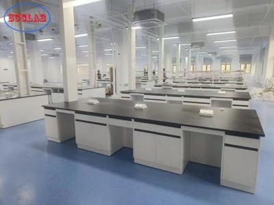China Epoxy Resin Worktop Chemistry Lab Bench With Black Colour Embedded Handle for sale