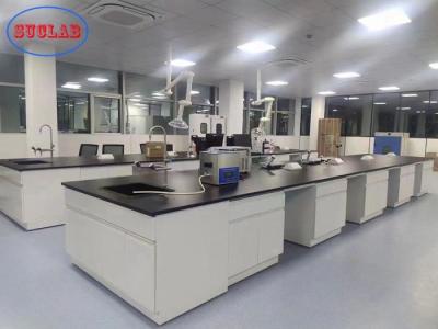 China Lab Island Bench With Reagent Shelves In Research And Development Center for sale