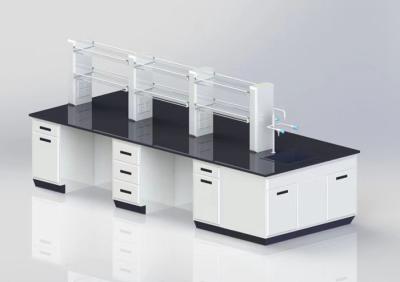 China High Level Series Lab Island Bench With Reagent Shelves For Experiment Operation Platform for sale
