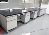 China Steel And Wood School Science Laboratory Furniture Black Marble Countertop Type for sale