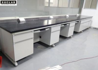 China Steel And Wood School Science Laboratory Furniture Black Marble Countertop Type for sale