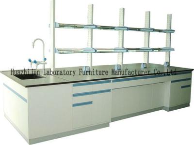 China Central Steel Lab Furniture Black 12.7mm Countertops With Sink And Water Tap for sale