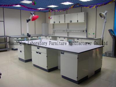 China Durable School Steel Lab Bench 1.0mm Steel Cabinets With PP Material Handle for sale