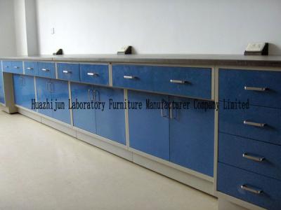 China 3000*750*850mm Steel Lab Furniture , Lab Bench Table Wall Workbench for sale