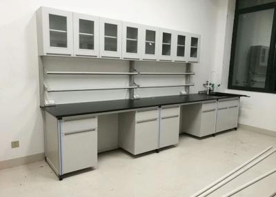 China Grey White Modular Lab Furniture 3 Sections Silent Sliding Rail Design All Steel Frame for sale
