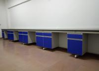 China Square Steel And Wood Science Lab Benches , Laboratory Wall Bench For School / Hospital for sale