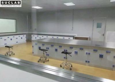 China Top SS Countertop Chemical Lab Furniture With PP Base Cabinet And Handle for sale