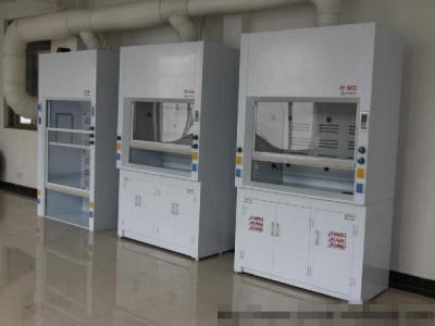 China Chemical Testing PP Fume Hood , Customized PVC Window Laboratory Vent Hood for sale